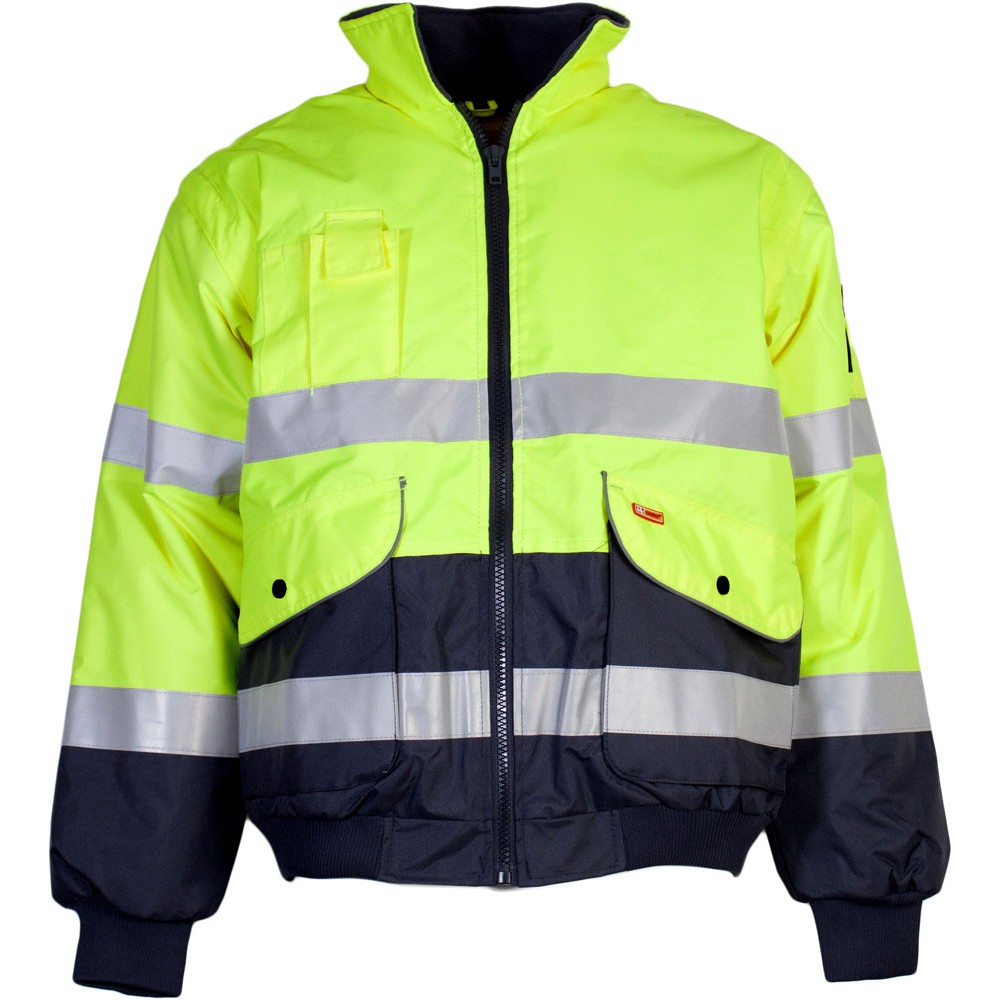 Hi-Vis Two Tone Bomber Jacket with Detachable Sleeves | WorkWear Experts